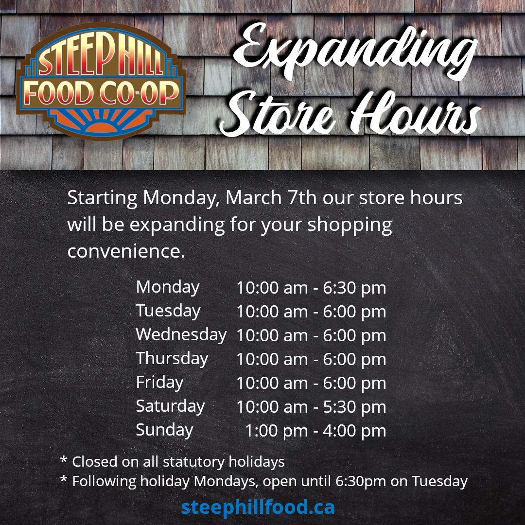 Expanding Store Hours - Steep Hill Food Co-op